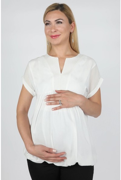 Balins Vual Payetli Bluz Beyaz
