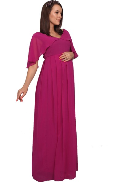 Moda Labio Babyshower Melek Kol Mor Hamile Elbisesi Moda Labio Babyshower Melek Kol Mor Hamile Elbisesi