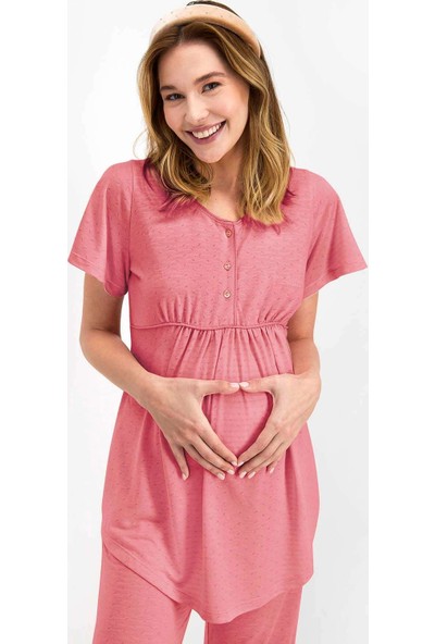 Pierre Cardin Spotted Somon Kadın Lohusa Pijama Takımı Pierre Cardin Spotted Somon Kadın Lohusa Pijama Takımı