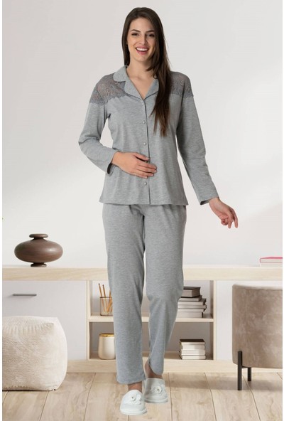 Carpediem Kadın Gri Lohusa Pijama Takımı Carpediem Kadın Gri Lohusa Pijama Takımı
