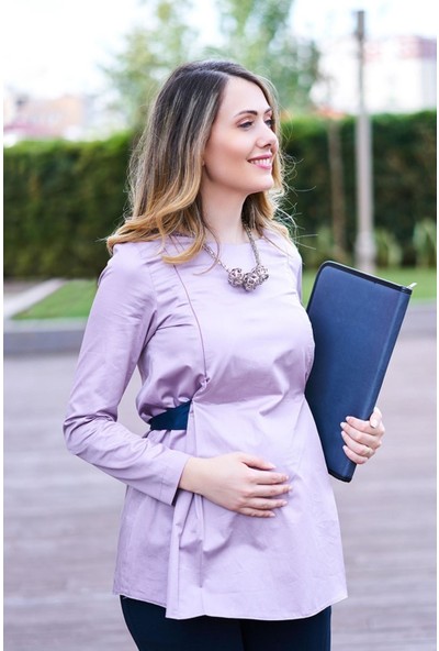 Mamma Lattes Hamile ve Emzirme Önü Fiyonklu Abiye Bluz, Violette Mamma Lattes Hamile ve Emzirme Önü Fiyonklu Abiye Bluz, Violette