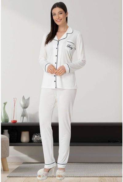 Önden Düğmeli Lohusa Pijama Takım Mecit 5401 Önden Düğmeli Lohusa Pijama Takım Mecit 5401