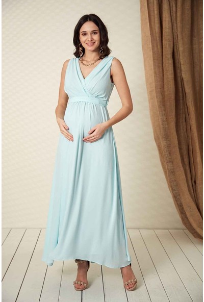 Görsin Hamile Gör&sin Babyshower Şifon Hamile Bebe Mavi Elbise Görsin Hamile Gör&sin Babyshower Şifon Hamile Bebe Mavi Elbise