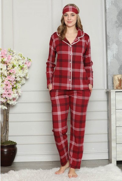 Akbeniz Önden Düğmeli Pamuk Kadın Pijama