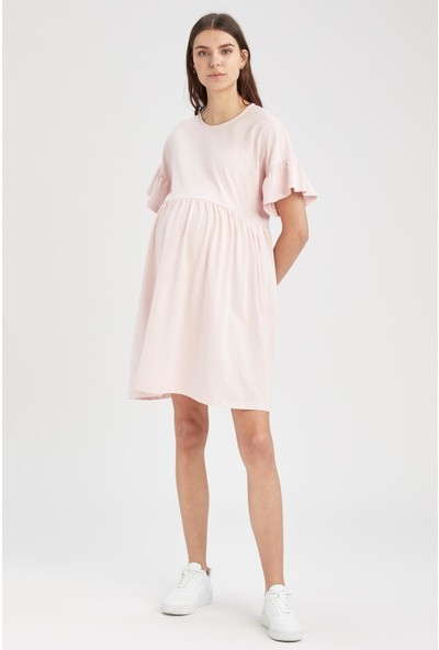 Defacto Oversize Fit Volan Detaylı Kısa Kollu Yazlık Hamile Elbisesi U6498AZ21SP Defacto Oversize Fit Volan Detaylı Kısa Kollu Yazlık Hamile Elbisesi U6498AZ21SP