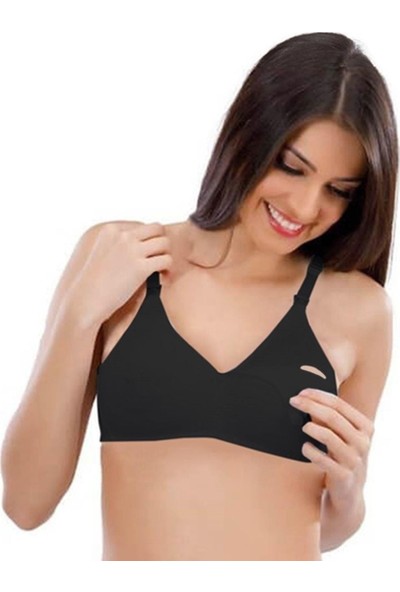 Liza Kadın Siyah Penye Pamuklu Kolay Açılabilir Kancalı Emzirme Südyeni Liza Kadın Siyah Penye Pamuklu Kolay Açılabilir Kancalı Emzirme Südyeni