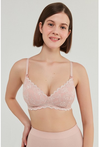 Penti Açık Pembe Mama Lace Emzirme Sütyen Penti Açık Pembe Mama Lace Emzirme Sütyen