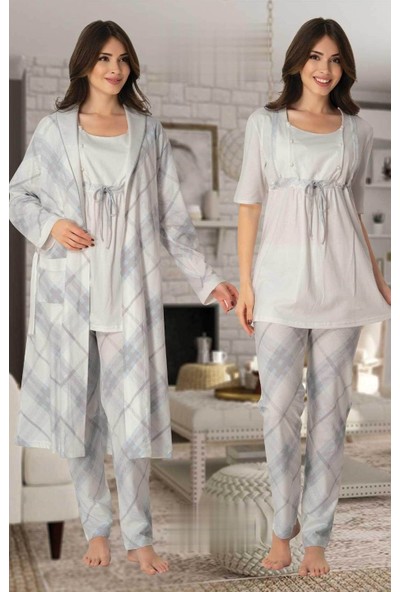 Effortt Sabahlıklı Lohusa Pijama Takımı Effortt Sabahlıklı Lohusa Pijama Takımı