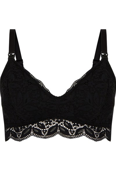 Penti Siyah Mama Removable Padded Emzirme Bralet Penti Siyah Mama Removable Padded Emzirme Bralet