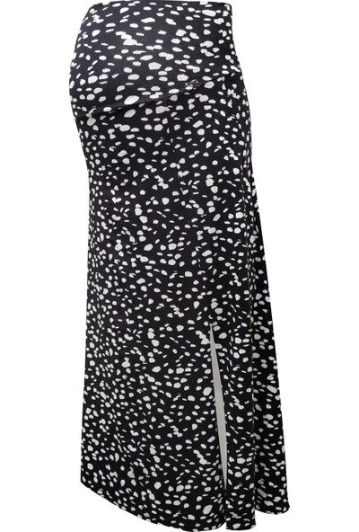 Siyah Beyaz Puantiyeli Hamile Eteği