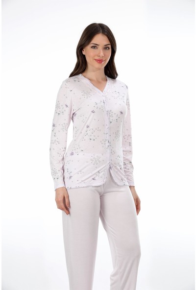 Etoile Bambu Uzun Kol Boydan Düğmeli Pijama Takımı / 98183