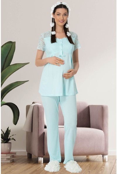 Dantelli Lohusa Pijama Takım Mecit 5422 Dantelli Lohusa Pijama Takım Mecit 5422