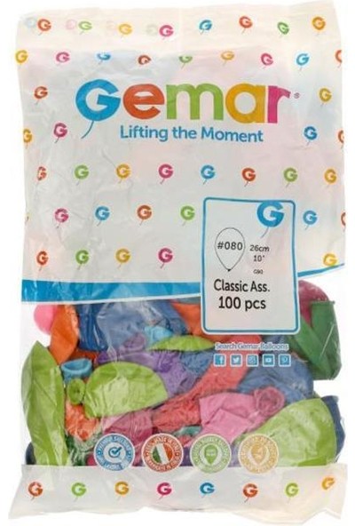 Gemar G90 Balon 100'LÜ Karışık Renk Gemar G90 Balon 100'LÜ Karışık Renk