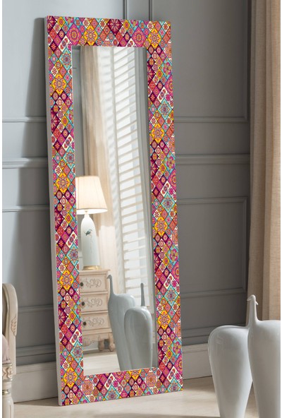 Hediyeler Kapında Pink Ethnic Dekoratif Boy Aynası 150X60CM