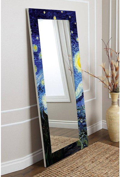 Hediyeler Kapında Van Gogh Yıldızlı Gece Dekoratif Boy Aynası 150X60CM