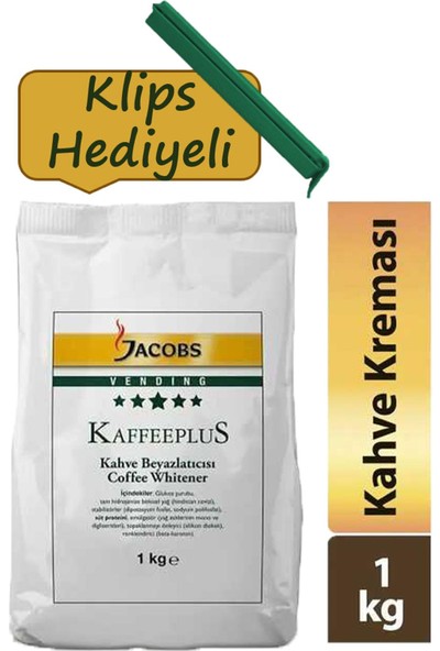 Jacobs Kaffeeplus Kahve Beyazlatıcı 1 kg + Yanında Klips