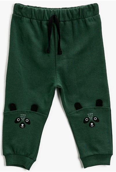 Koton Erkek Bebek Pamuklu Eşofman Altı Hayvan Desenli Beli Bağcıklı