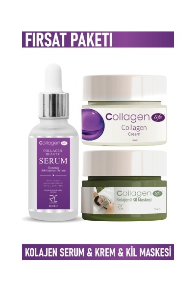 Rc Cosmetics Collagen Life Gözenek Sıkılaştırıcı Kolajen Krem 50ML&SERUM 50ML&KOLAJEN Kil Maskesi 125GR Rc Cosmetics Collagen Life Gözenek Sıkılaştırıcı Kolajen Krem 50ML&SERUM 50ML&KOLAJEN Kil Maskesi 125GR