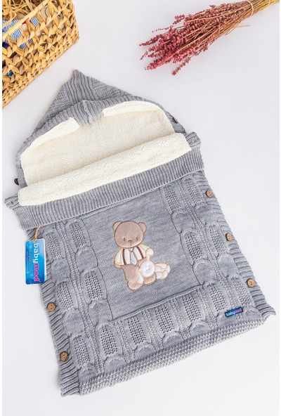Babymod Ayıcık Figürlü Welsoft Bebek Kundak Triko Battaniye Babymod Ayıcık Figürlü Welsoft Bebek Kundak Triko Battaniye