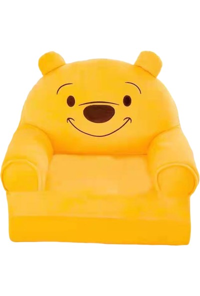 Qualife Katlanabilir Yumuşak Ayı Figürlü Çocuk Kanepesi - Sarı (Yurt Dışından)