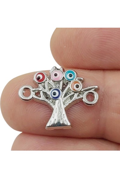 Mykonsept Nazarlı Hayat Ağacı Bileklik Ucu 4 Adet Silver Kaplama