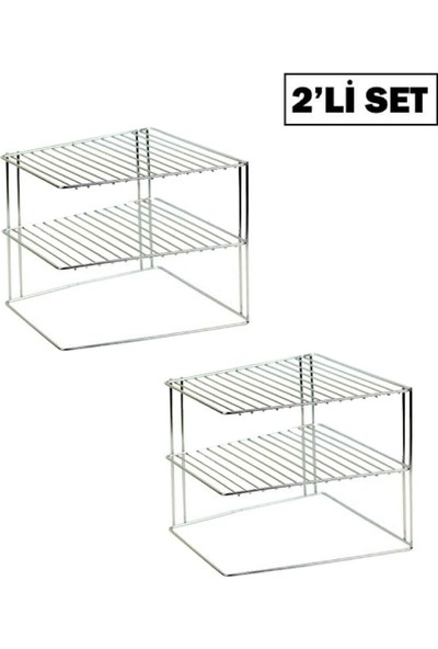 İndirim Hareketi Dolap İçi Tabak Düzenleyici 3 Katlı Tabaklık Raf 2 Adet