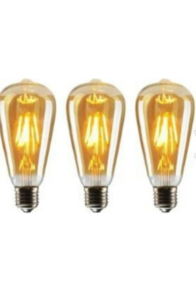 Orbus Dekoratif ST64 6W Amber Sarı Işık Rustik LED Ampul Orbus Dekoratif ST64 6W Amber Sarı Işık Rustik LED Ampul