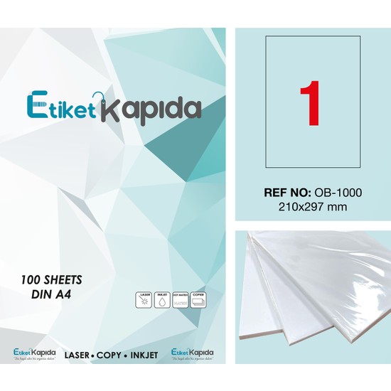 Etiket Kapıda A4 Yapışkanlı Hazır Etiket Laser Etiket 210 x Fiyatı