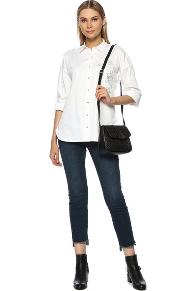 Divarese Kadın Örgü Siyah Postacı Çantası