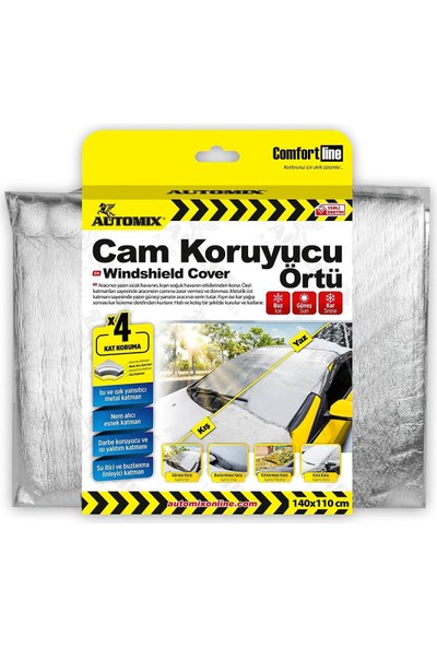 Automix Oto Ön Cam Koruyucu Örtü 4 Katmanlı Güçlü Koruma