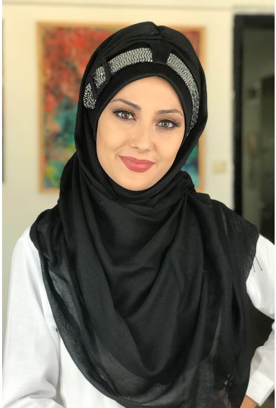 Butik Ambar Siyah Abiye Hazır Şal