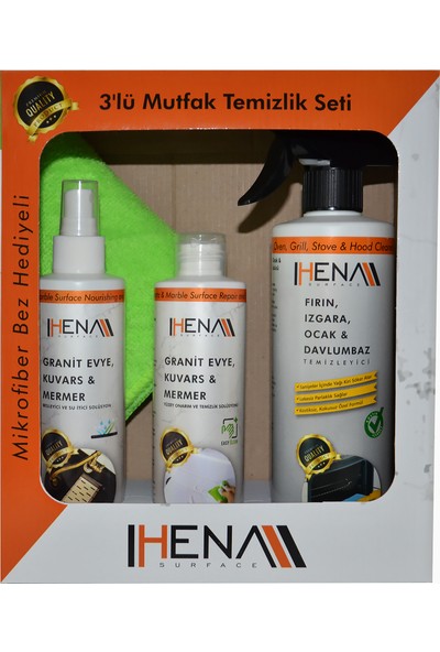 Hena Surface Temizlik Seti Besleyici ve Su Itici Onarım Temizleyici 3'lü
