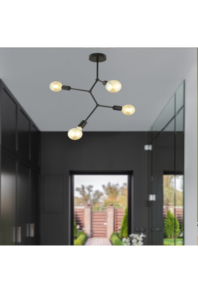 Darvin 4 lü siyah modern avize