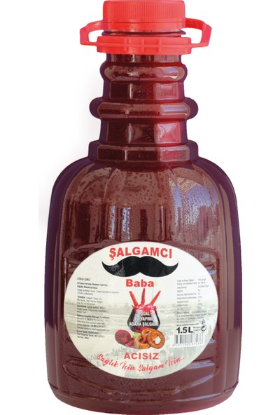 Şalgamcı Baba 1.5 L Acısız Havuç Taneli Doğal Katkısız Şalgam Suyu
