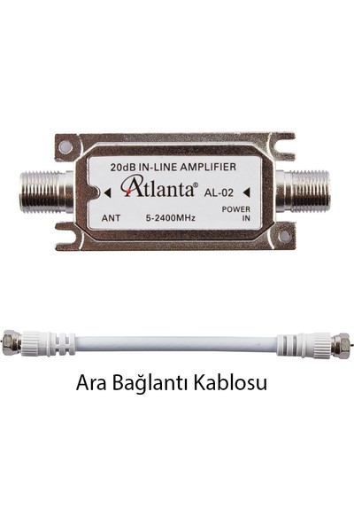 Atlanta AL-02 Sinyal Hat Güçlendirici Line Amplifier (20 dB) + Ara Bağlantı Kablosu Atlanta AL-02 Sinyal Hat Güçlendirici Line Amplifier (20 dB) + Ara Bağlantı Kablosu