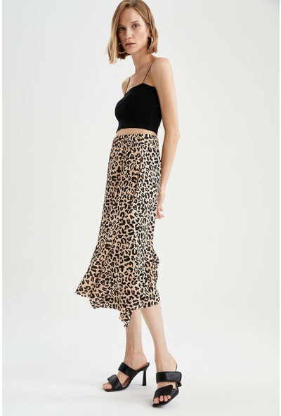 DeFacto Normal Bel Kaşkorse Midi Örme Etek W4665AZ21HS