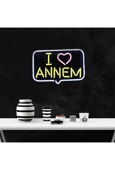 Vinyuup Neon Işıklı I <3 Annem Yazılı LED Işık 68X48CM Vinyuup Neon Işıklı I <3 Annem Yazılı LED Işık 68X48CM