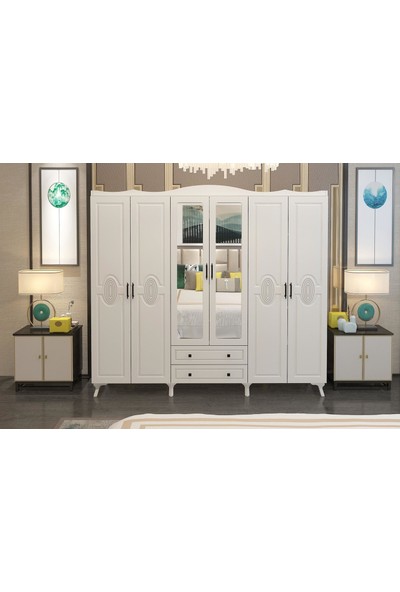 Sunroyal Concept Yekta 6 Kapak 2 Cekmece Ayaklı Gardırop