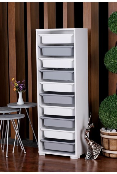 Vip Home Vps-33 Vip Saklam Dolabı Beyaz 10 Küçük Plastik