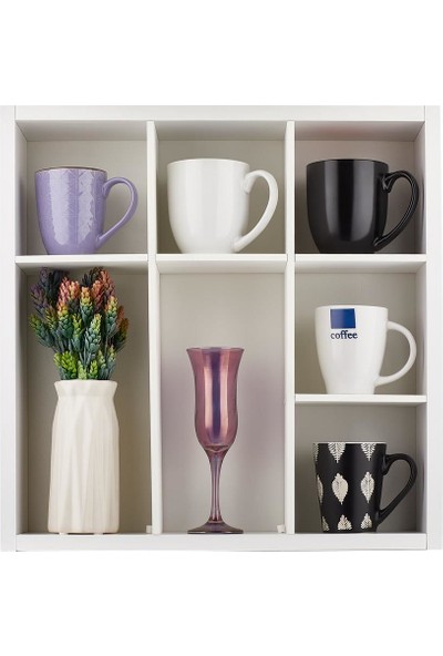 Vip Home 50*50*12 Beyaz Kupa Raf (Raf Bölmeli) (VDA-149)