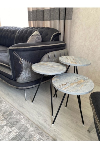 Vip Home Viphome 3'lü Zigon Sehpa Antik