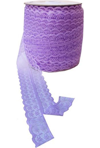 Eminönü Toptancı Kurdela Dantelli Çift 2 Katlı 5 cm - 10 Metre Lila