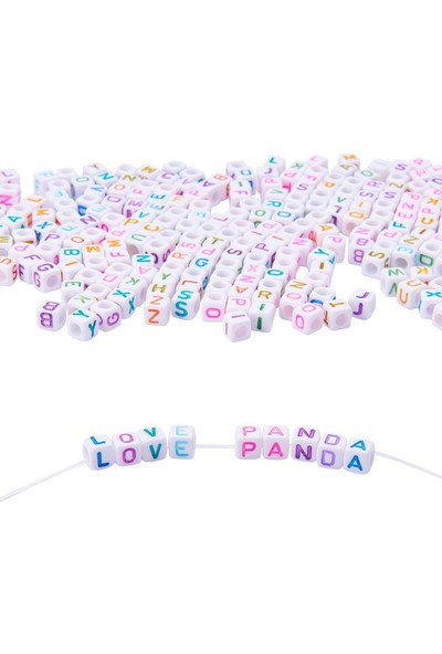 Eminönü Toptancı Akrilik Küp Harfler Rengarenk Bilezik ve Kolyeler Için Harf 100GR