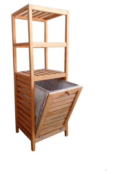 Gudy Wood Gudywood Ahşap Kirli Sepetli Banyo Düzenleyici, Kirli Çamaşır Sepetli Banyo Dolabı