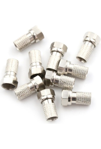 Moonkip Anten ve Uydu Kablosu Ucu F Konnektör Standart Uydu Kablosu Ucu Bağlantı F Konnektör (10 Adet)