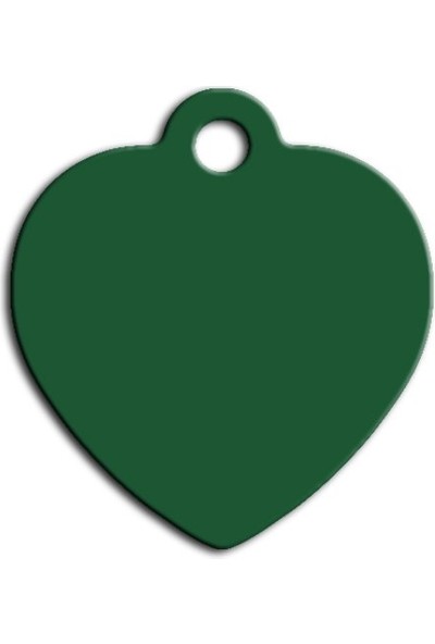 Altın Pati Büyük Kalp Kedi Köpek Künyesi Yeşil