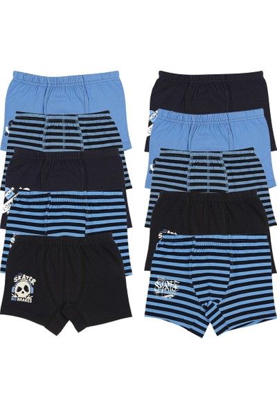 Donella 10'lu Renkli Baskılı Erkek Çocuk Boxer - 7571928NS