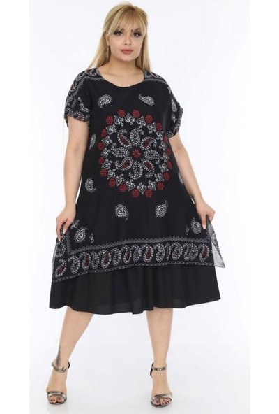 1fazlası Kadın Büyük Beden Siyah Tülbent Kumaş Yazlık Elbise 1fazlası Kadın Büyük Beden Siyah Tülbent Kumaş Yazlık Elbise