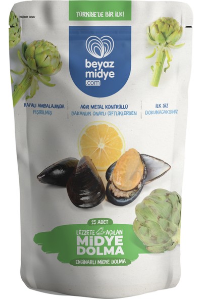 Beyaz Midye Enginarlı Midye Dolma (25'li Paket)