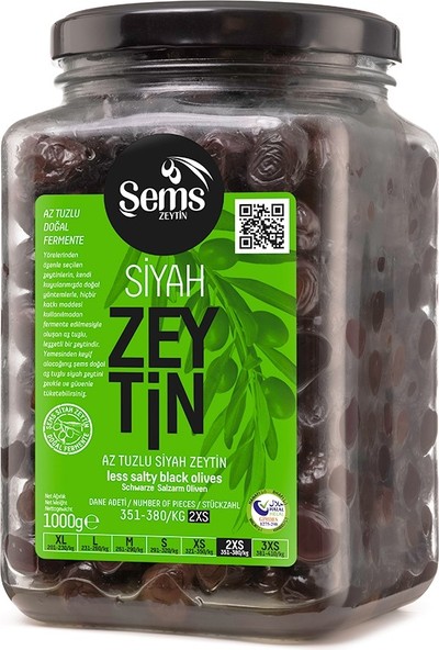 Şems Seçme Zeytin 351-380 (2xs) 1000 gr